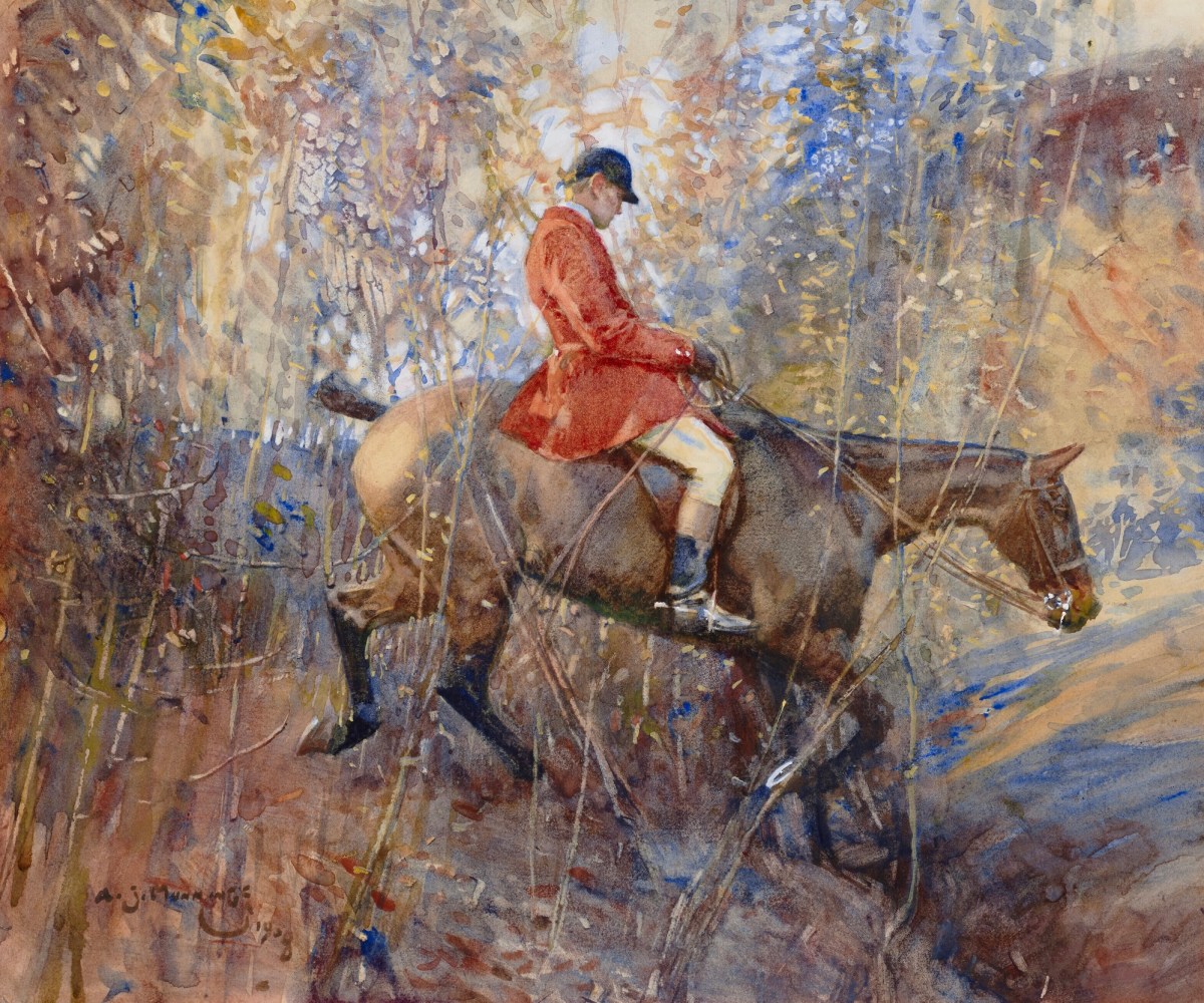 Alfred Munnings: A Huntsman Riding Through a Thicket – At Sunnyside ...