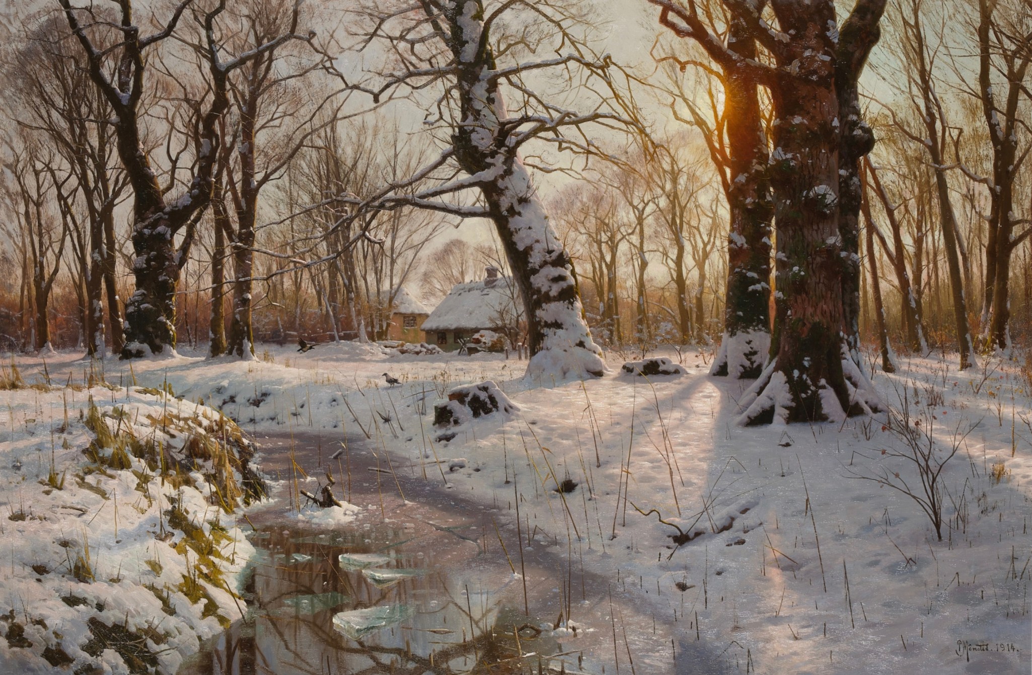 Peder Mork Monsted: Winter (1914) – At Sunnyside – Where Truth and ...